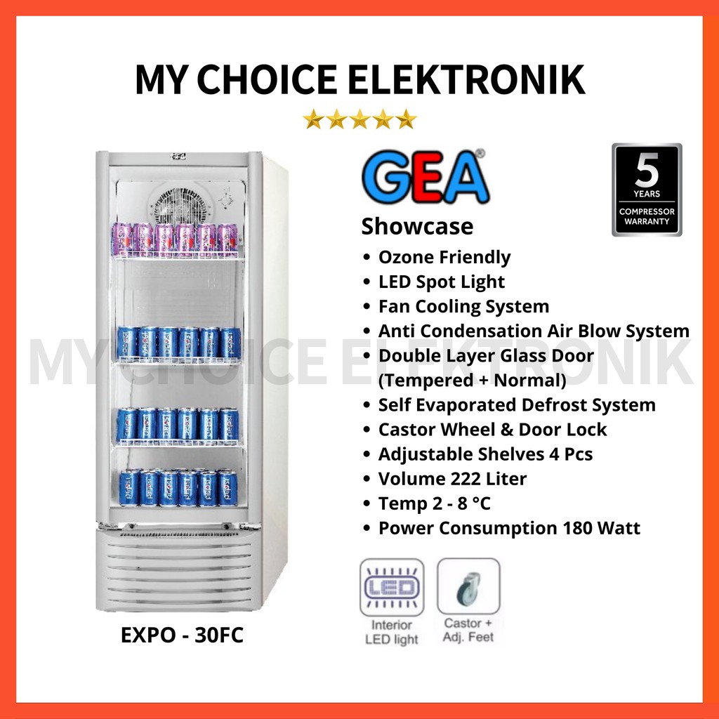 Jual GEA EXPO-30FR/ EXPO-30 FR Display Cooler Kulkas Showcase 222L | Shopee Indonesia