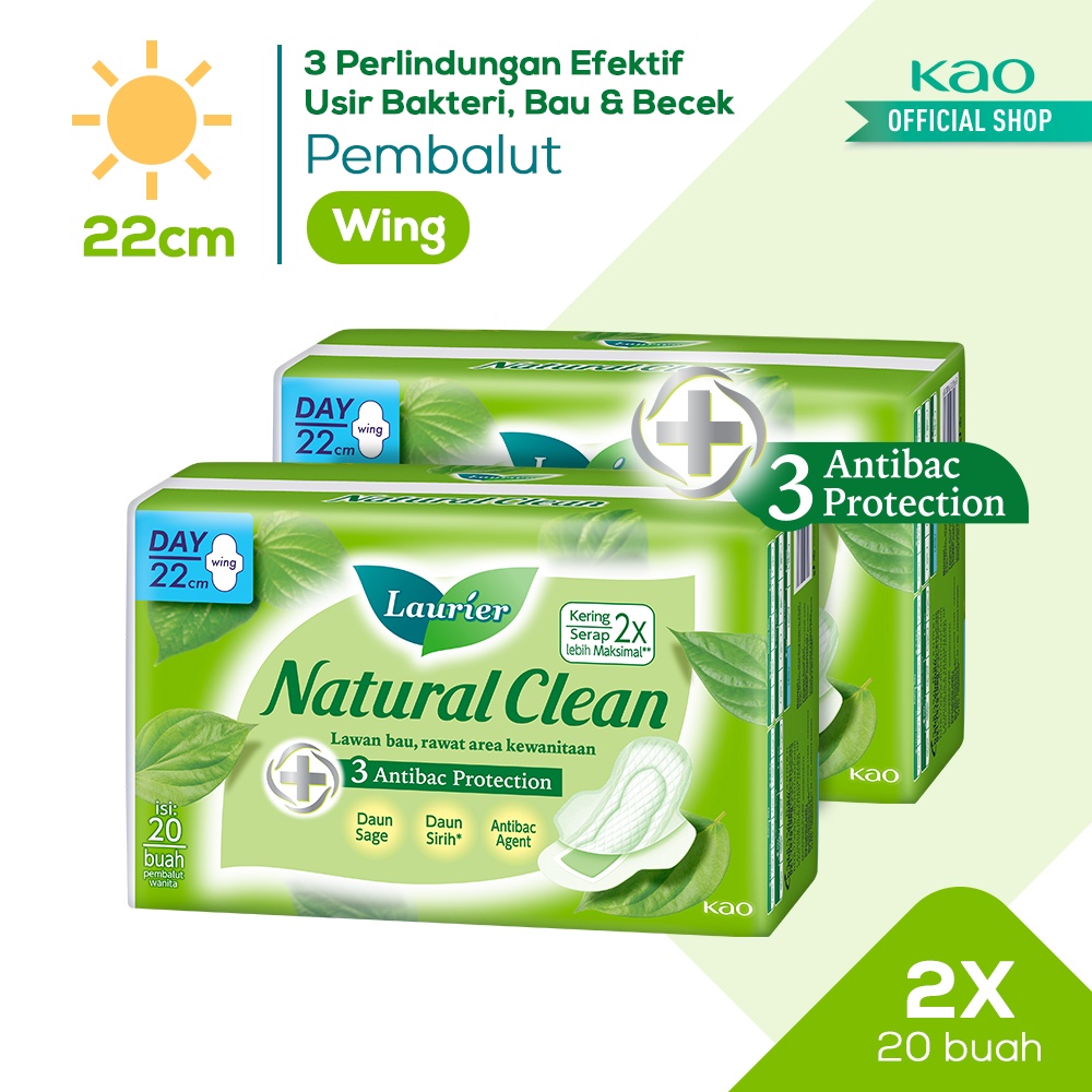 Jual Laurier Natural Clean Pembalut Wanita Daun Sirih Anti Bakteri Day ...