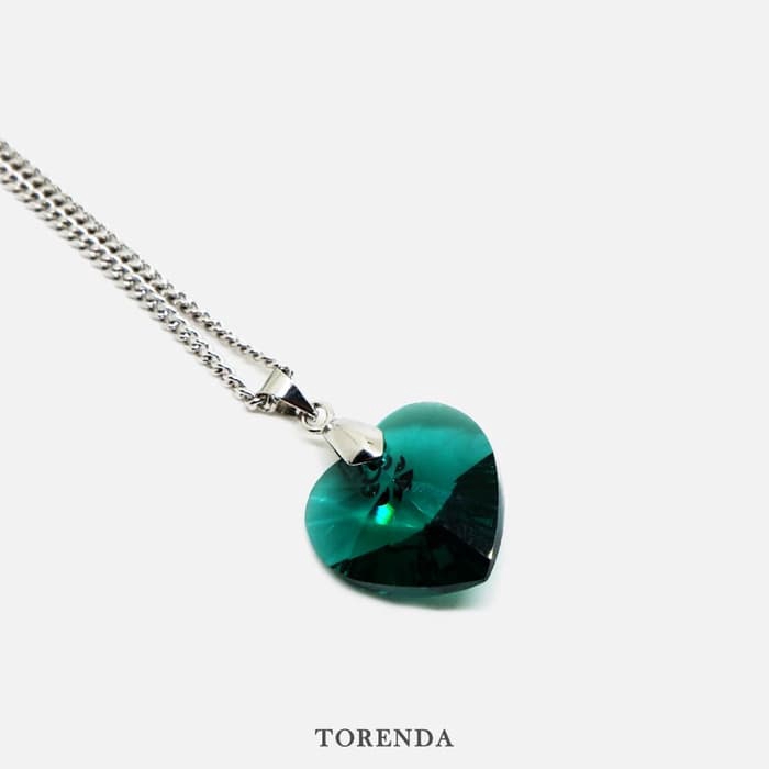 Jual Love Pendant Kalung Liontin Swarovski - Hijau (Emerald) | Shopee ...