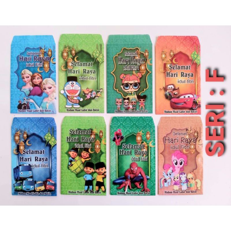 Jual amplop ampau lebaran Karakter animasi C/F isi 100pcs(1 motif ...
