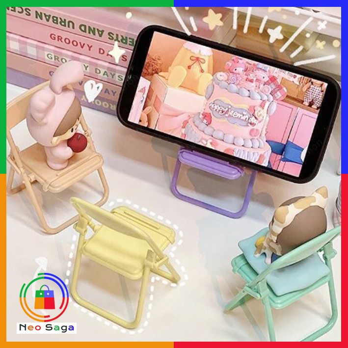 Jual Stand Holder HP Kursi Lipat Mini Folding Chair Macaron | Shopee ...