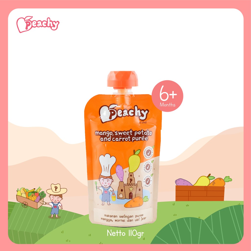 Jual [MPASI 6 BULAN] - Peachy Mango, Sweet Potato and Carrot Puree ...