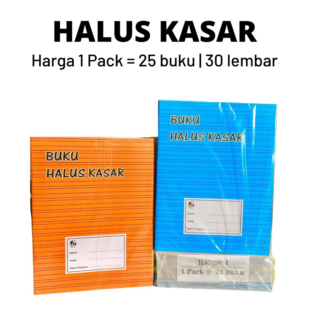 Jual (25BUKU) BUKU HALUS KASAR ISI 30 LEMBAR HARGA PER PACK | Shopee ...