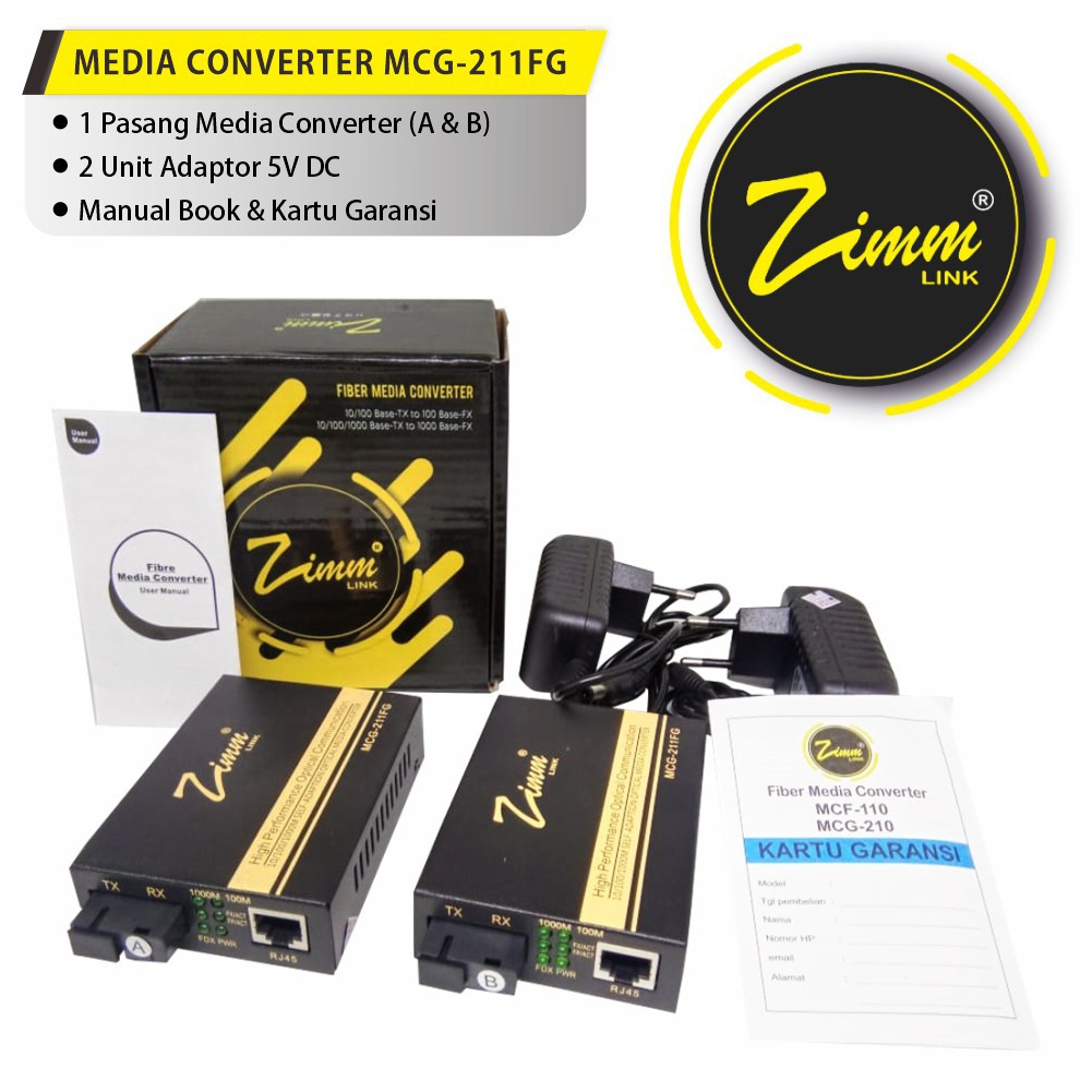 Jual MEDIA CONVERTER Side A side B Zimmlink | Shopee Indonesia