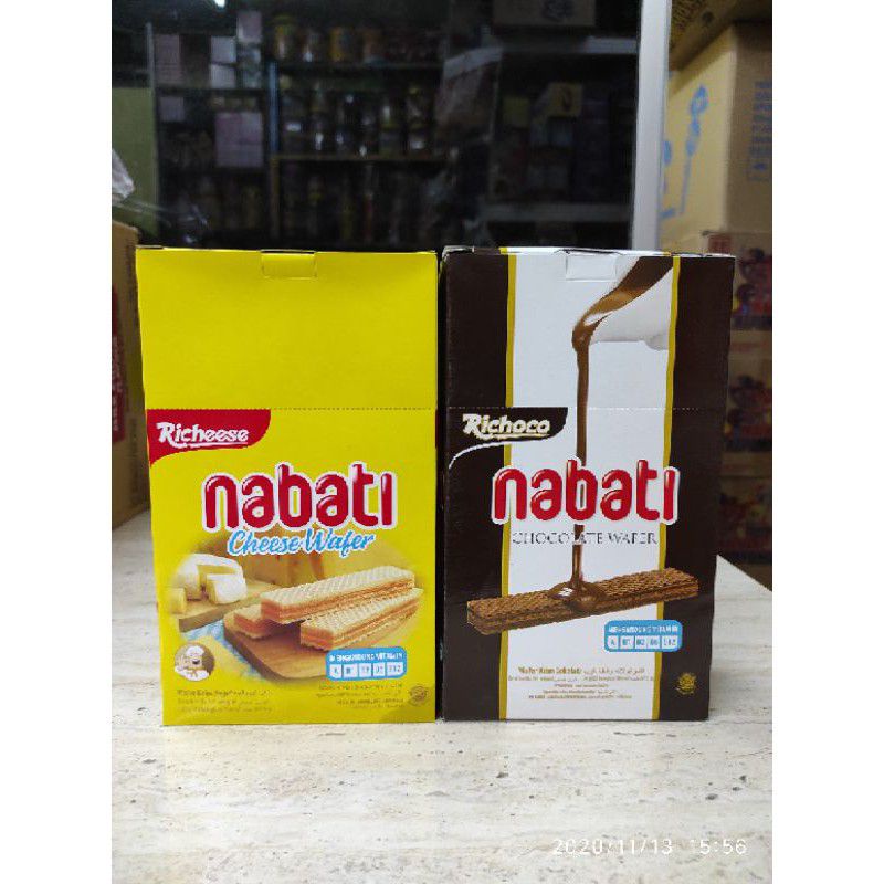 Jual Nabati wafer chesee Nabati wafer Chocolate 7gr x20 | Shopee Indonesia