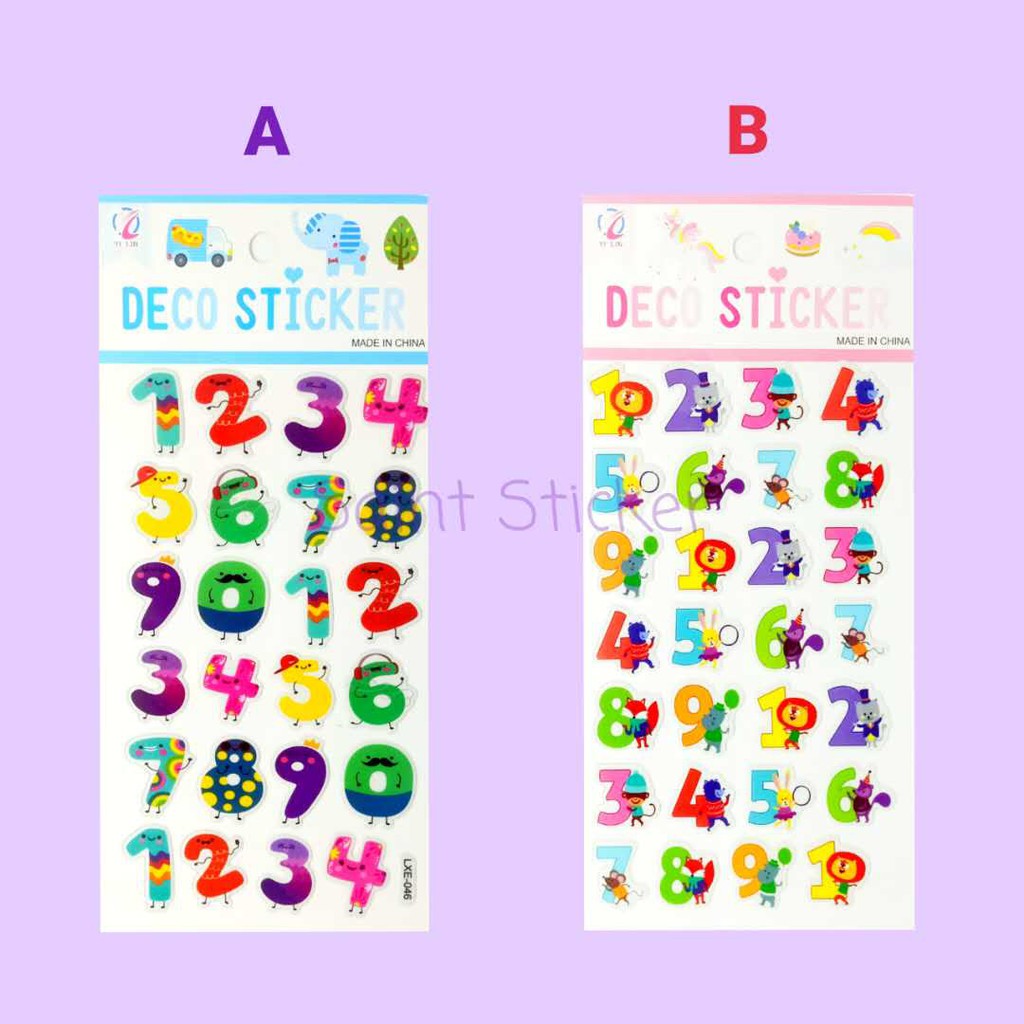 Jual Sticker Timbul Gambar Tempel Stiker Anak Edisi Angka Numbers ...