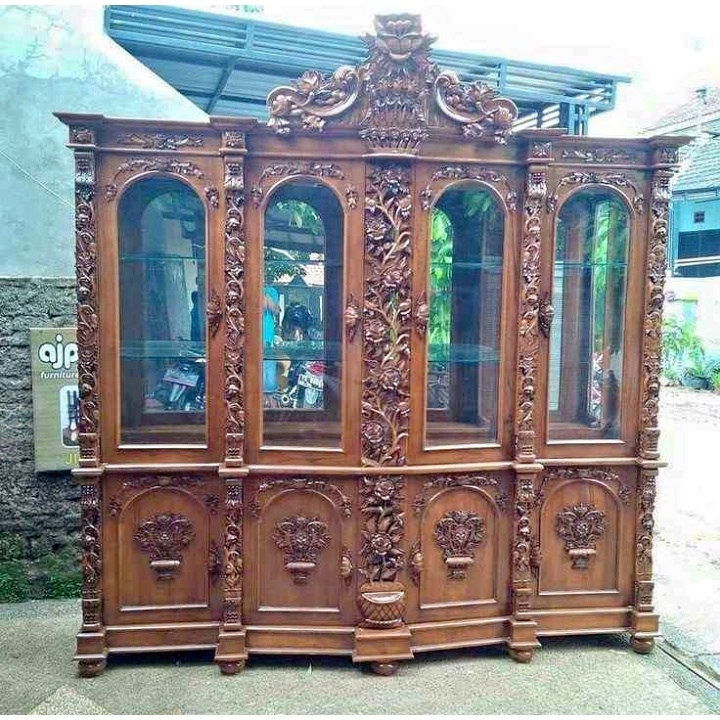 Jual lemari bupet hias pajangan jati shima | Shopee Indonesia