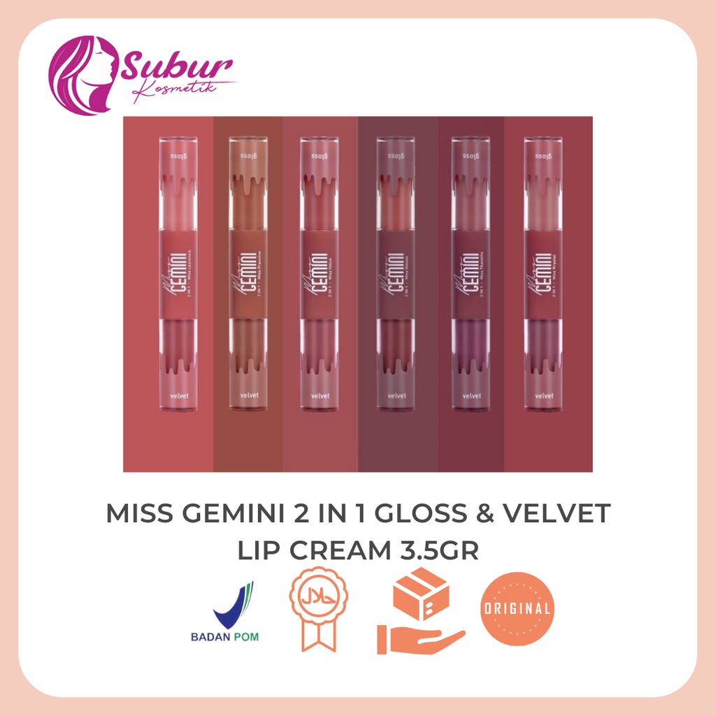Jual Madame Gie Miss Gemini 2 In 1 Gloss & Velvet Lip Cream 3.5Gr ...