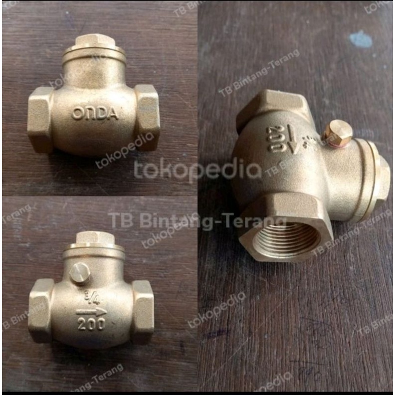 Jual Klem Klep Tabok Kuningan Onda 3/4" Inch Swing Check Valve | Shopee Indonesia