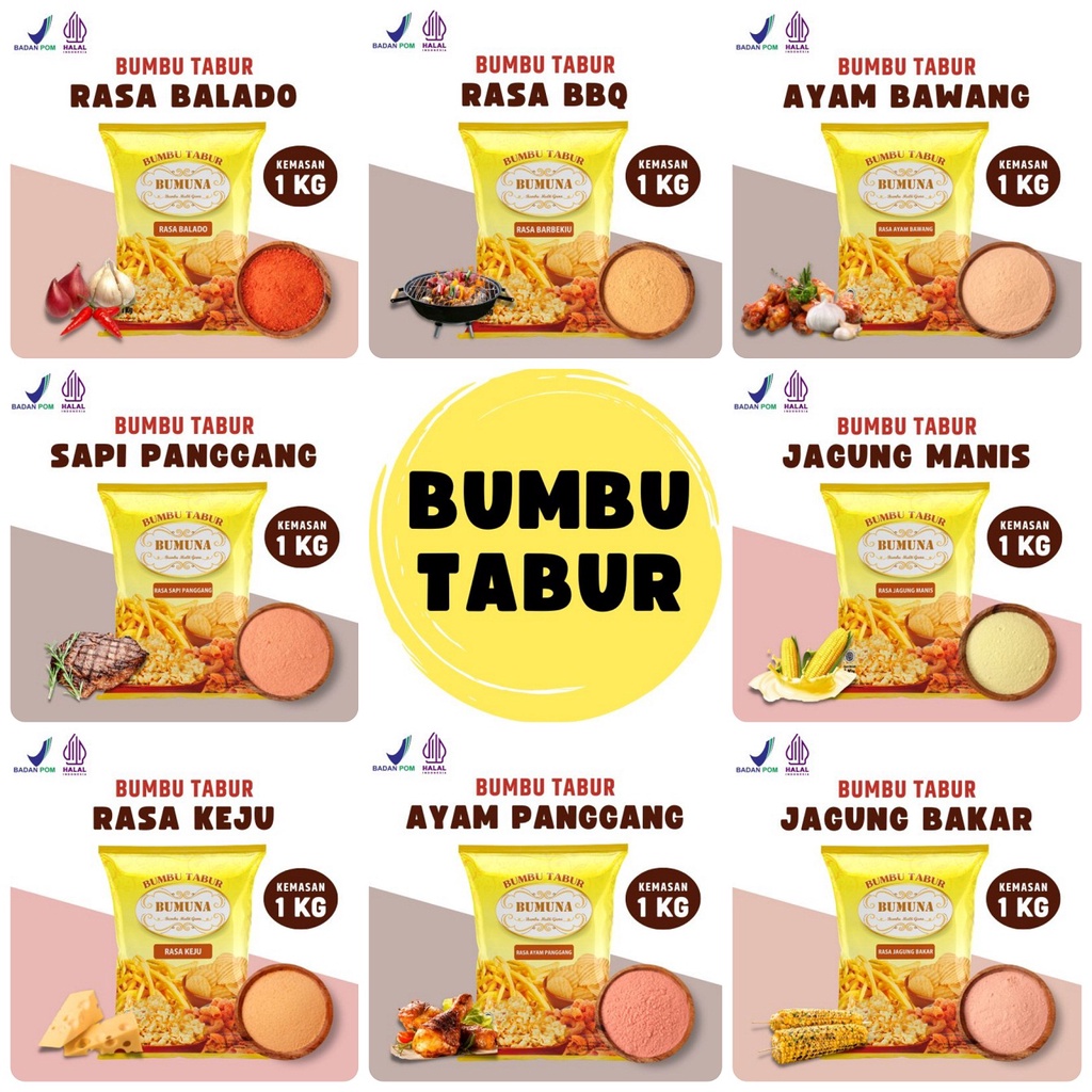 Jual Bumbu Tabur Aneka Rasa 1Kg BUMUNA / Balado, BBQ, Sapi Panggang ...