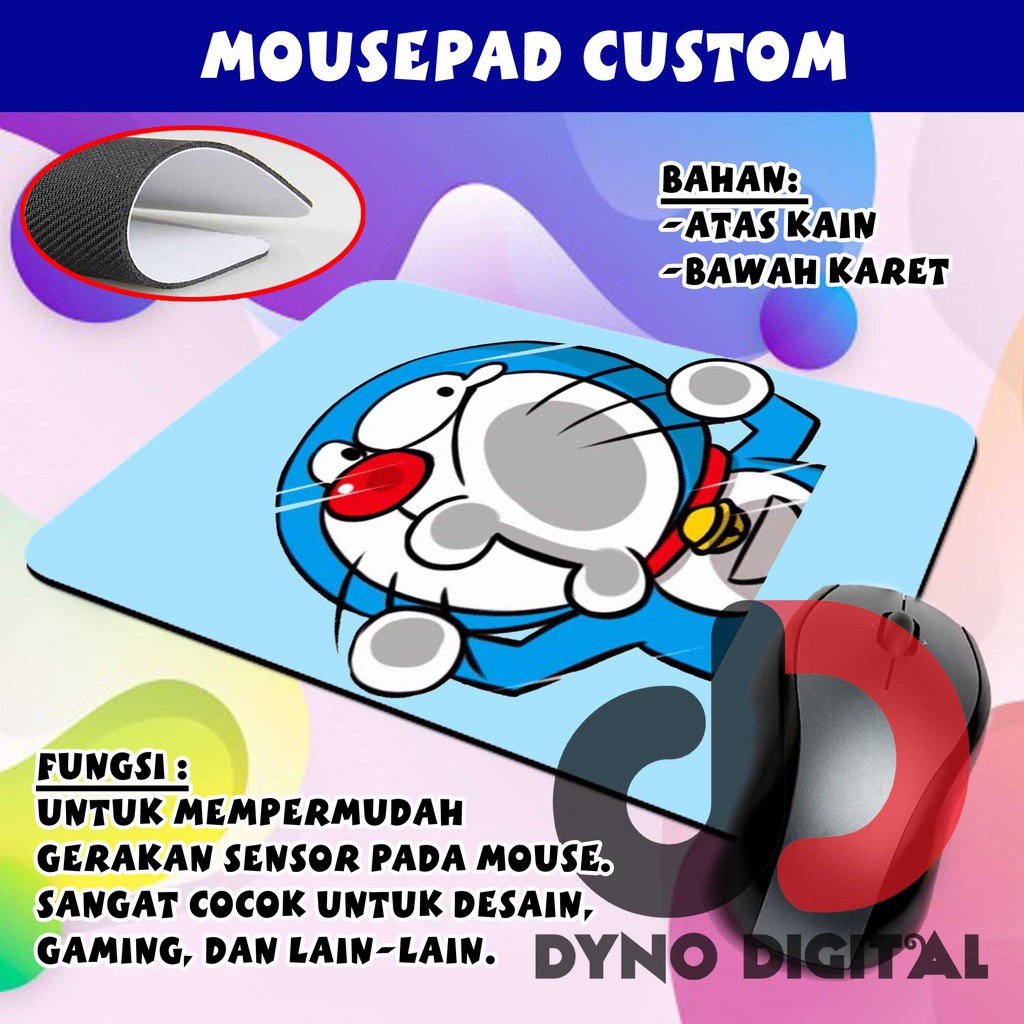Jual Mousepad Custom Tatakan Mouse Lucu Doraemon Face Glass | Shopee ...