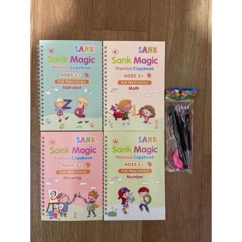 Jual BUKU BELAJAR MENULIS ANAK SANK MAGIC SATU SET ISI 4 BUKU + PULPEN ...