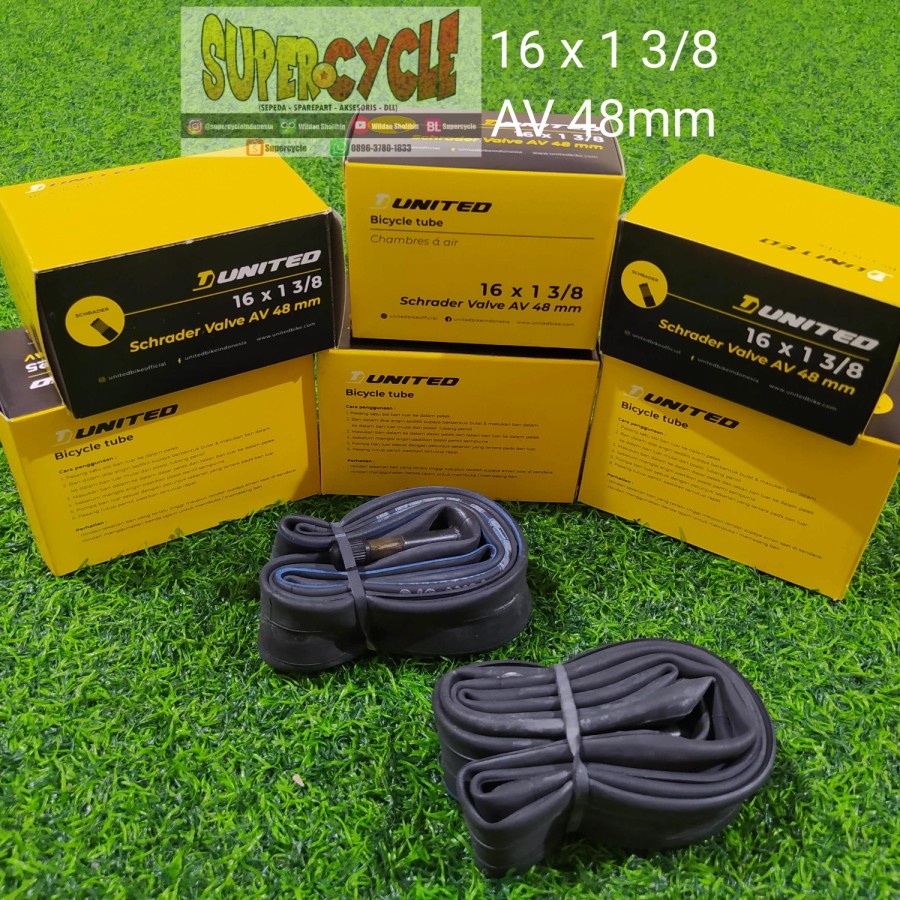 Jual Ban Dalam Sepeda 16 x 1 3/8 United Innova AV Schrader Valve | Shopee Indonesia