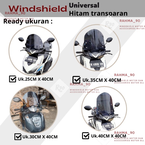 Jual Windshield Rayben Hitam Transparan Winsil Visor Tameng Angin ...