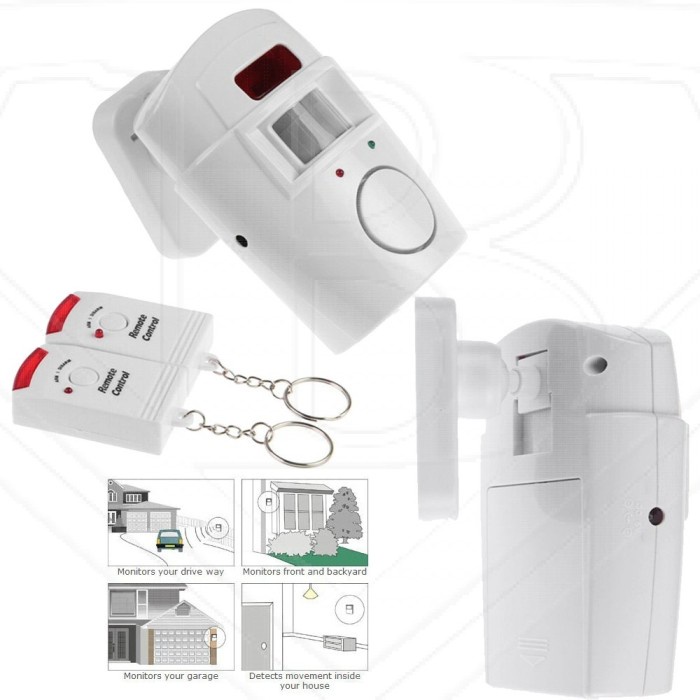 Jual COD ALARM SENSOR GERAK DUAL REMOTE/ALARM BELL RUMAH ANTI MALING ...