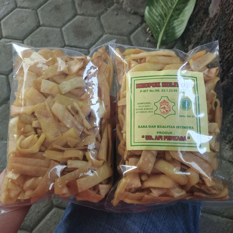 Jual krecek Rambak stik lebar krupuk kulit sapi (500gram) | Shopee ...