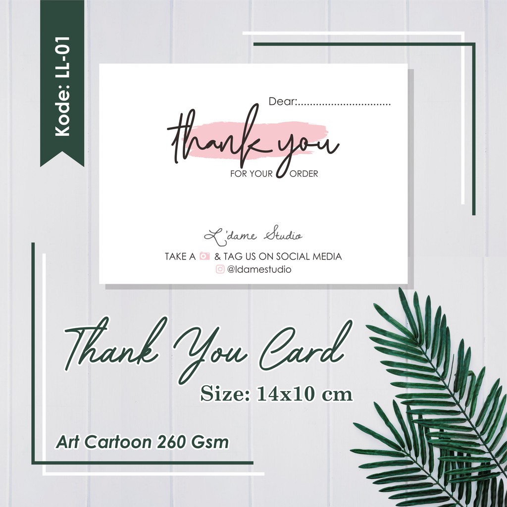 Jual THANK YOU CARD FOR ONLINE SHOP / KARTU UCAPAN TERIMA KASIH UNTUK OLSHOP 14x10 CM | Shopee ...