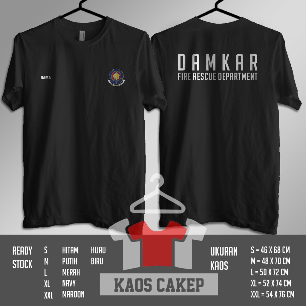 Jual Kaos Baju DAMKAR Fire Rescue Department Request Nama Kaos Distro ...