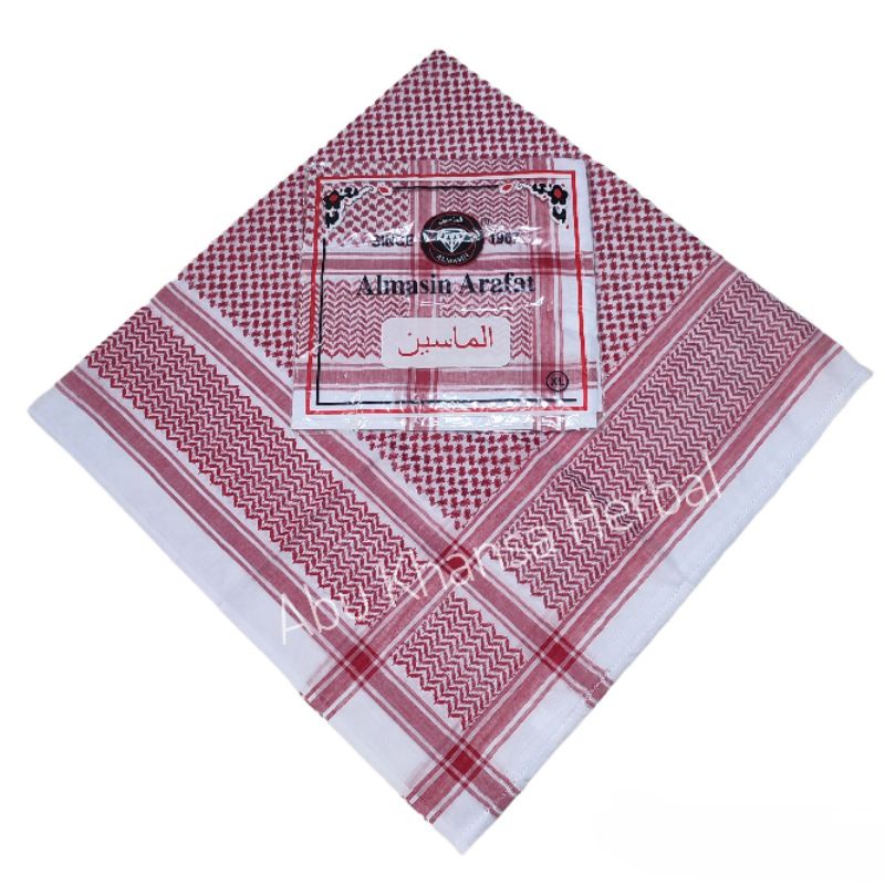 Jual Sorban Almas Arafat Merah Putih Imamah Palestina Saudi Arab ...