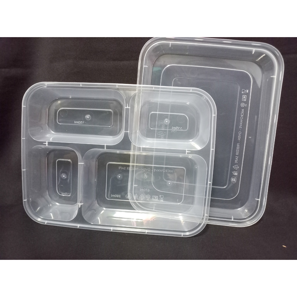 Jual Mika Tray Bento Sekat 4 Dome (isi 5pc) | Shopee Indonesia