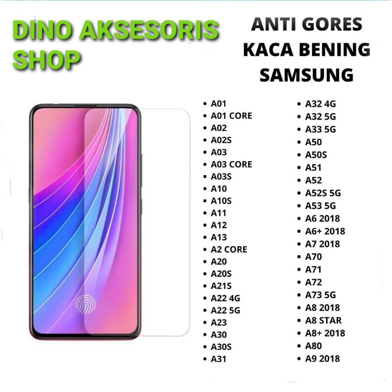 Jual Temper Gelas Anti Gores Kaca Bening Samsung ( Ao2/Ao2s/Ao3/A20/A22 4G/A22 5G/A13 4G ...