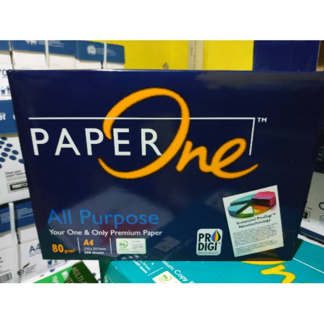Jual Kertas A4 80 gram paper one 1 dus isi 5 rim | Shopee Indonesia