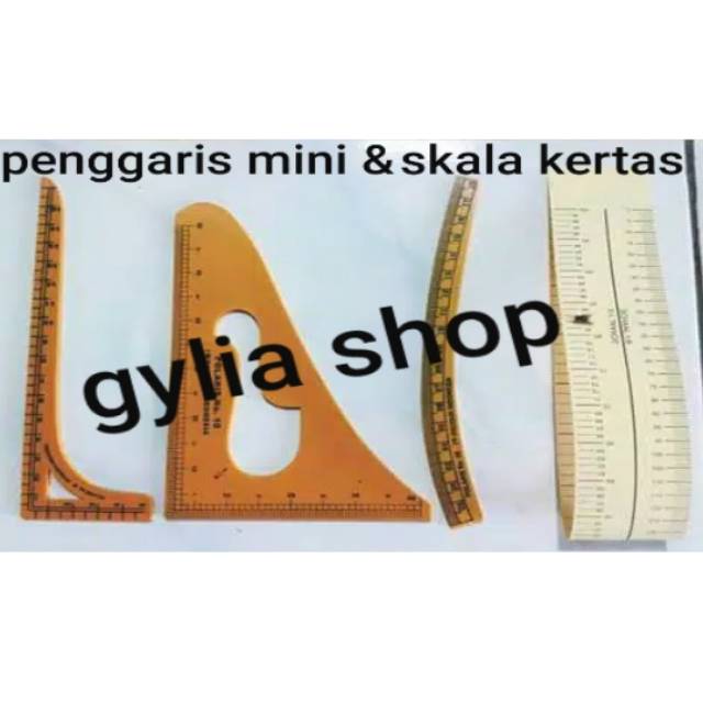 Jual Paket Penggaris Mini + Skala Kertas / Penggaris Pola Jahit Mini ...