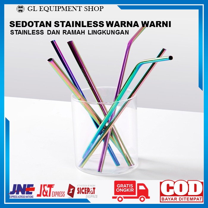 Jual Sedotan Minuman Lurus Melengkung Metal Besi Stainless Steel Straw ...