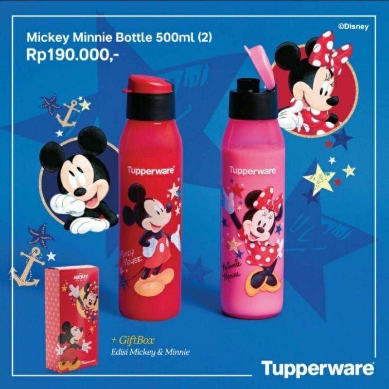 Jual Tupperware mickey minnie bottle - botol minum anak - botol lucu ...