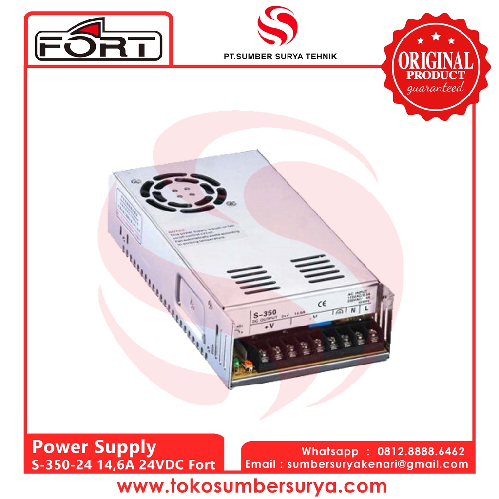 Jual Power Supply S-350-24 / S35024 14,6A 24VDC Fort | Shopee Indonesia