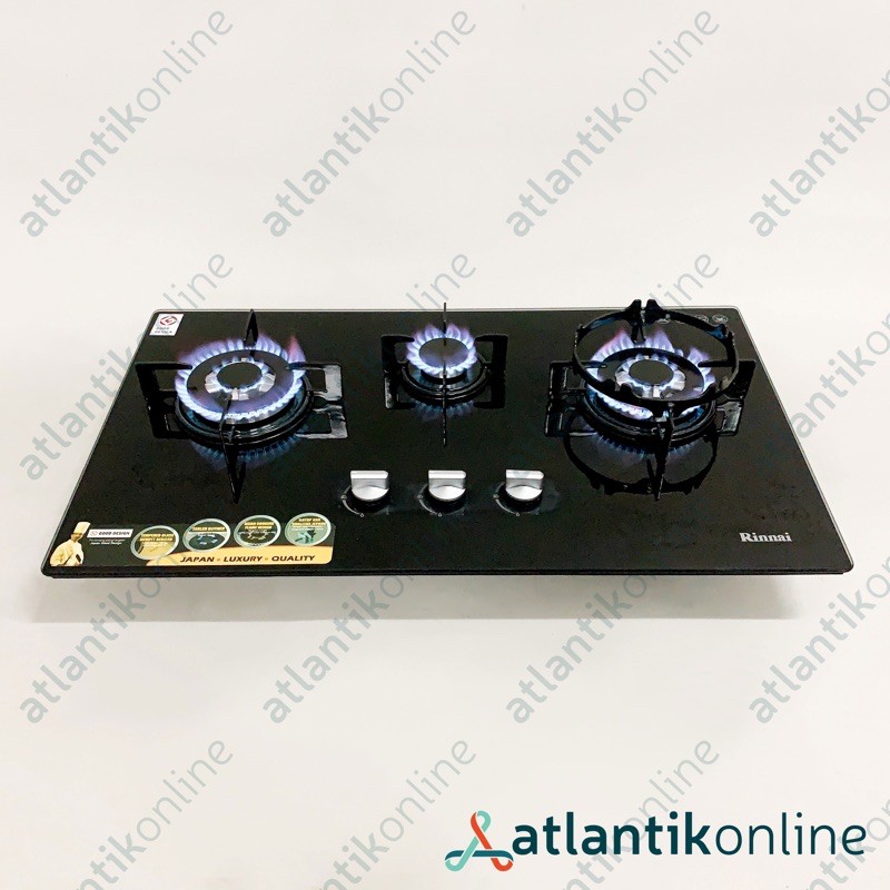 Jual Kompor gas tanam built-in gas hob 3 tungku RINNAI RB-713N GB RB713NGB | Shopee Indonesia
