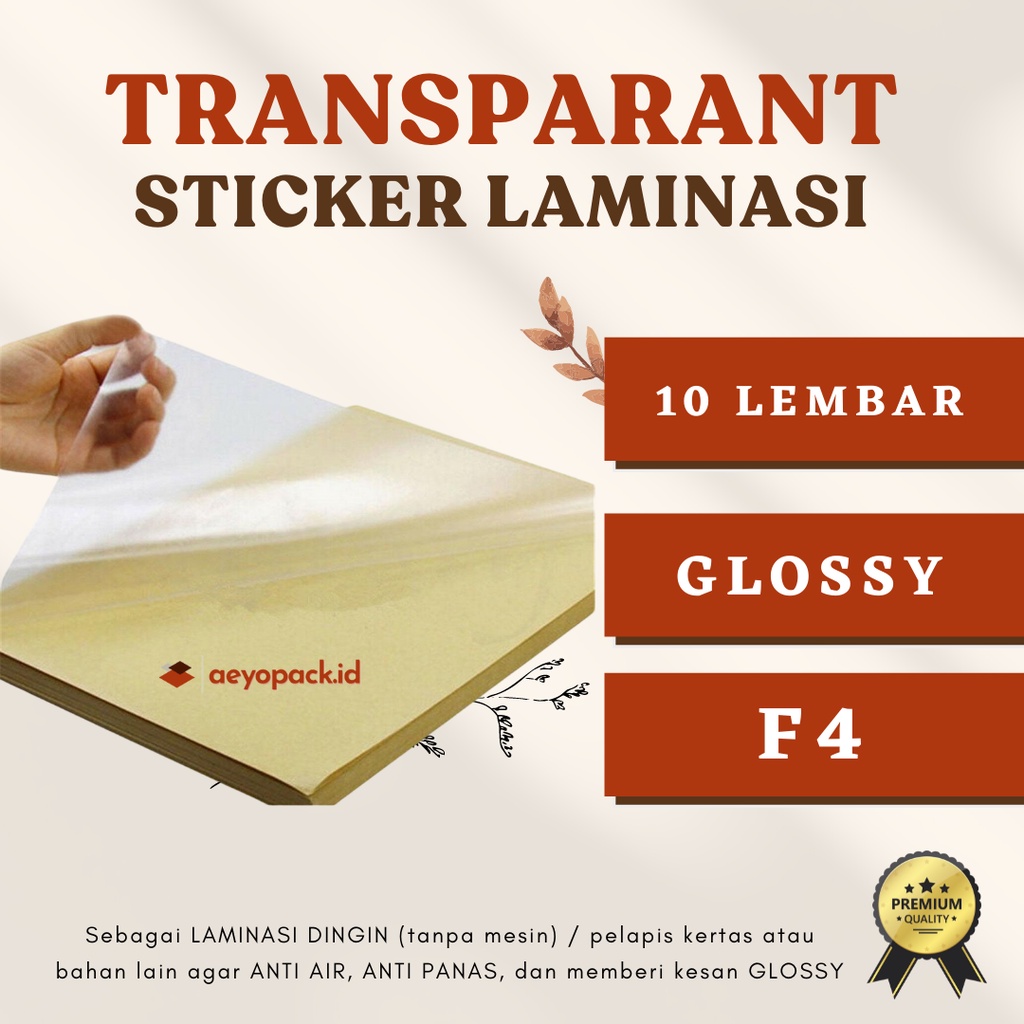 Jual Sticker Transparan F4 isi 10 lembar / Kertas Sticker Transparant ...