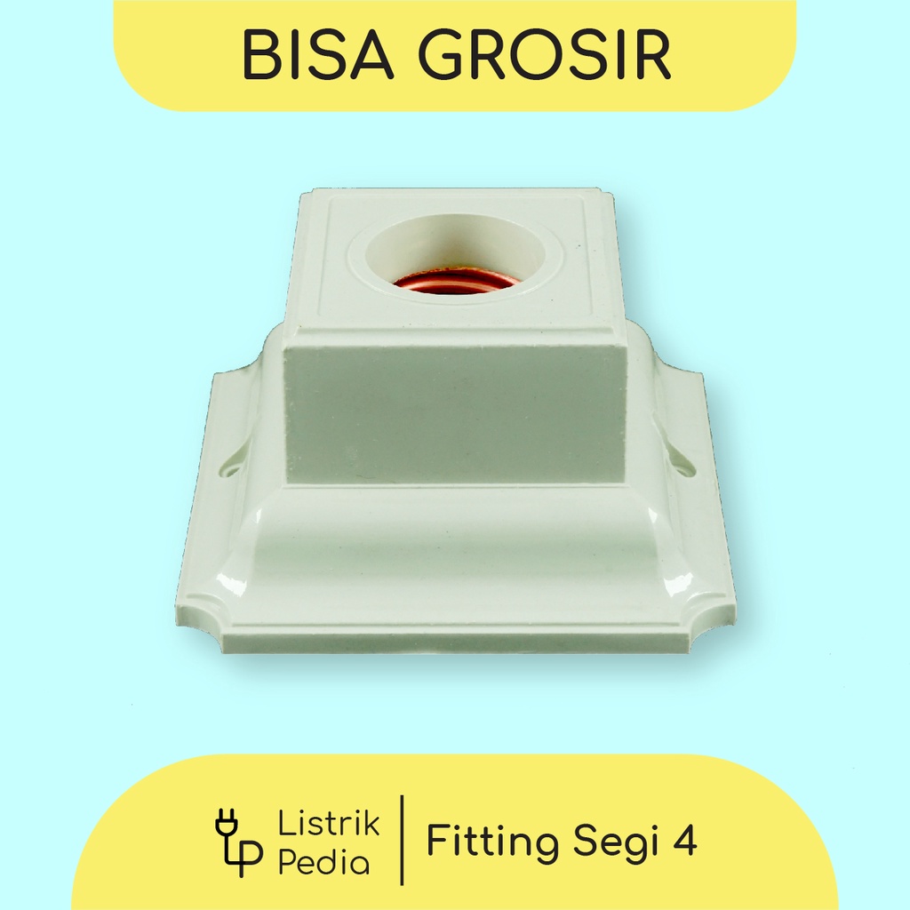 Jual Fitting plafon segi 4 / Fitting lampu segi empat cream | Shopee ...
