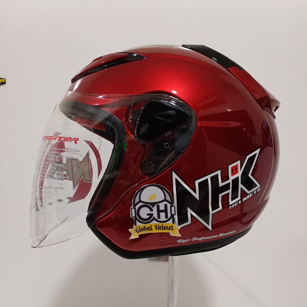 Jual HELM NHK HALF FACE NHK R6 NHK R 6 SOLID ROYAL RED NHK R6 POLOS ...