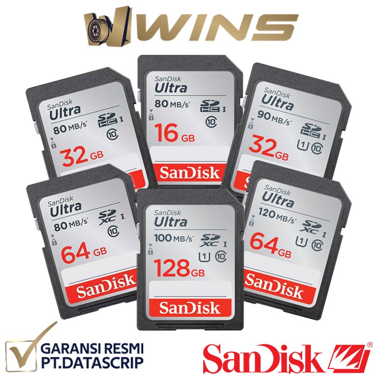 Jual Sandisk Ultra SDCard / SD Card Memory 16 32 64 128 256 512Gb Garansi Datascrip | Shopee ...