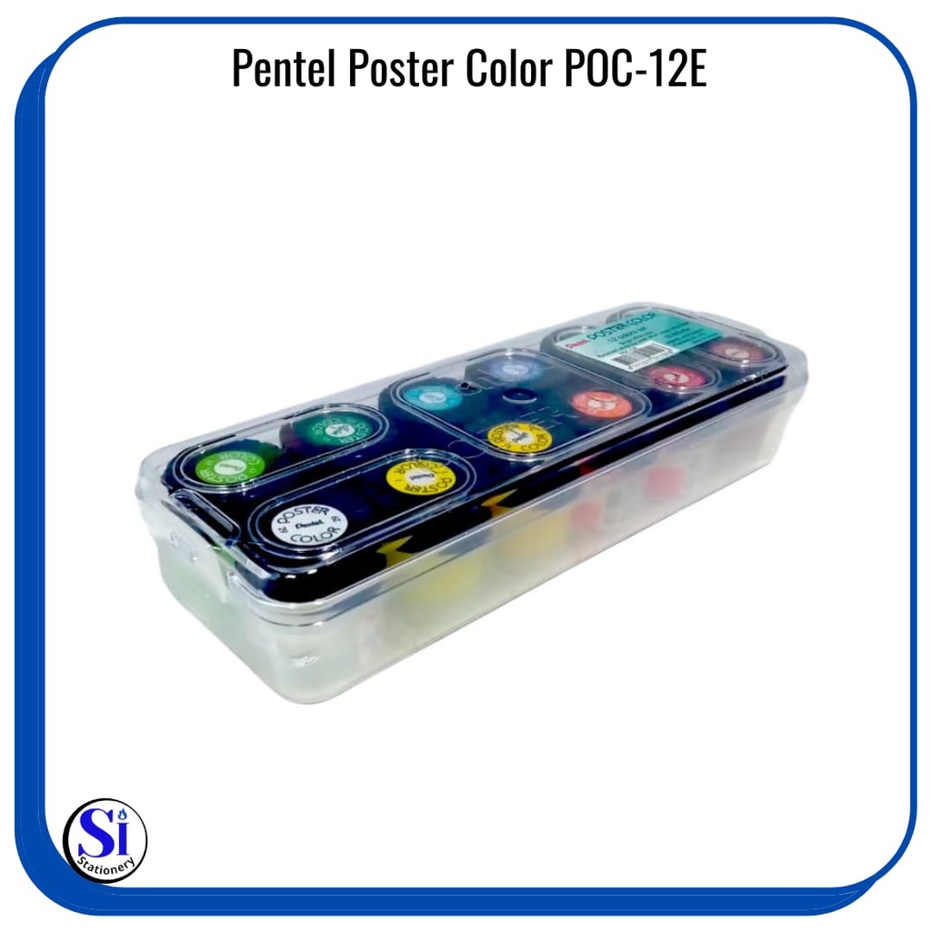 Jual Cat Poster Colors Pentel 12 Warna/Pentel Poster Colors Set 12c (12 ...