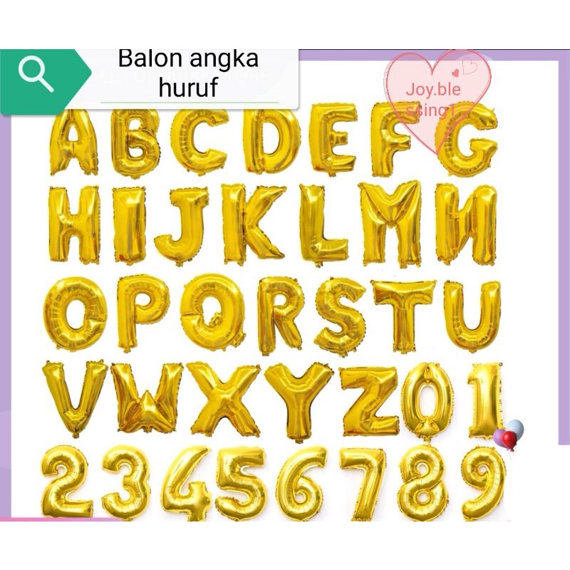 Jual BALON FOIL GOLD HURUF ANGKA 16" 40 CM | Shopee Indonesia