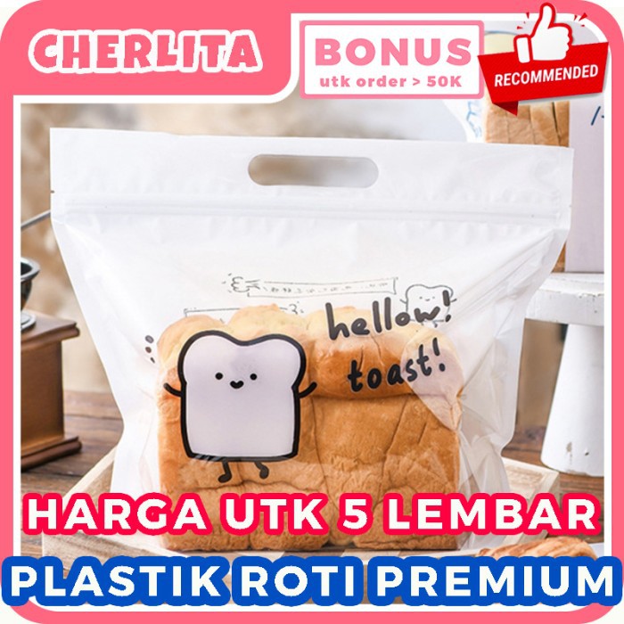 Jual Plastik Roti Tawar Toast Premium Tebal Foodgrade Motif Bread ...