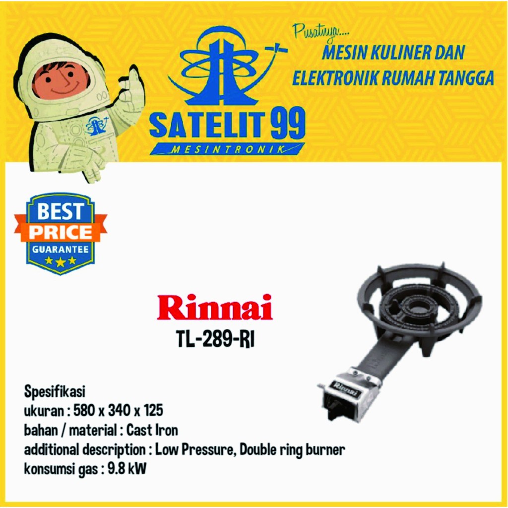 Jual KOMPOR GAS LOW PRESSURE IRON RINNAI TL-289-RI | Shopee Indonesia Jual KOMPOR GAS LOW PRESSURE IRON RINNAI TL-289-RI | Shopee Indonesia