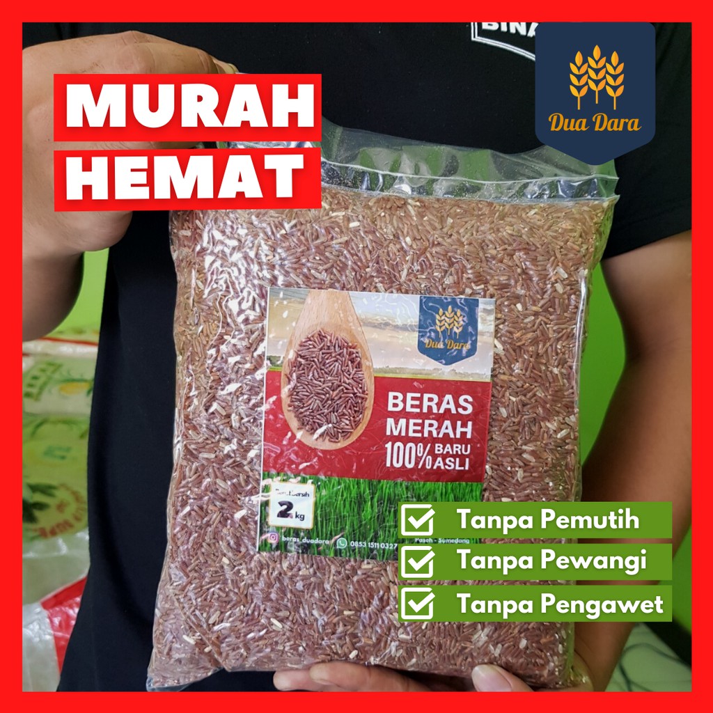 Jual Beras Merah Premium 2 Kg Cap Dua Dara | Shopee Indonesia