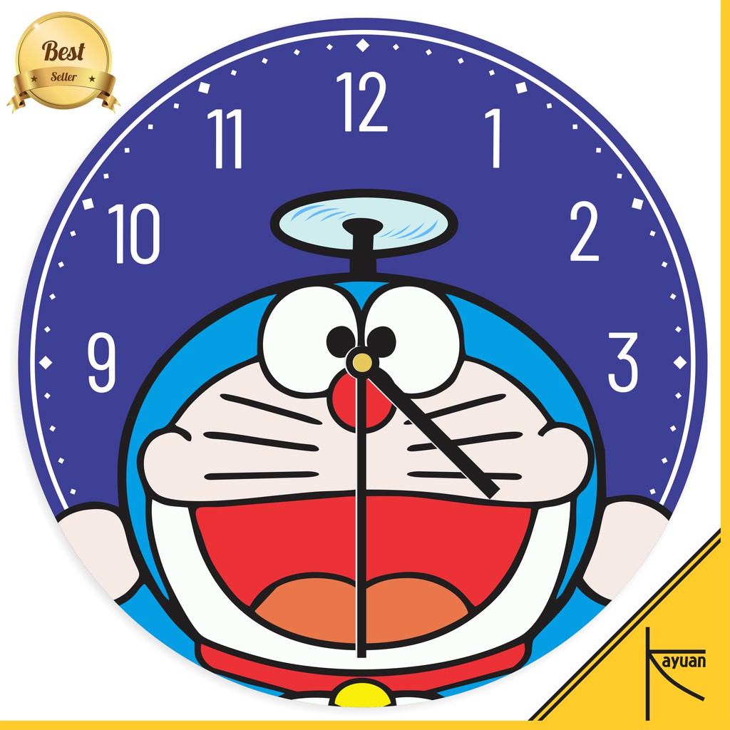 Jual Jam Dinding Kayu Karakter Doraemon Pajangan Kamar Anak Lucu Kartun Unik - CTN001 | Shopee ...