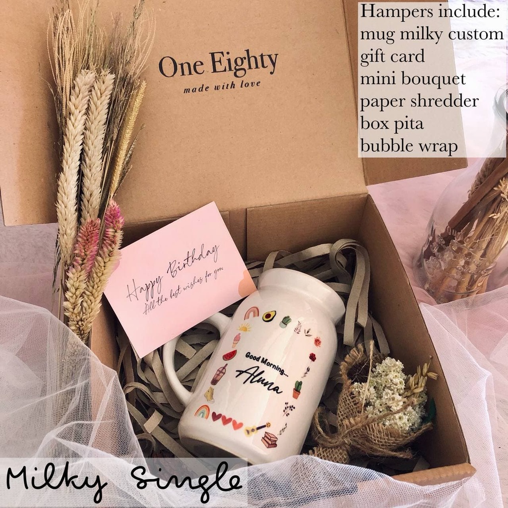 Jual HAMPERS MUG KERAMIK MILKY SUSU SINGLE CUSTOM BIRTHDAY GRADUATION ...