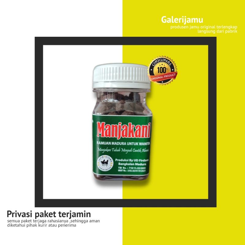 Jual jamu manjakani isi 100 pil ramuan madura original merapatkan ms v ...