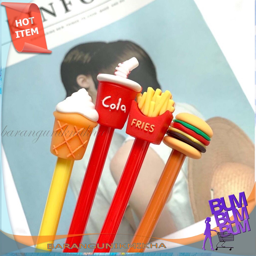 Jual Pulpen Food Burger / Pena French Fries / Pulpen Cola / Pulpen Ice ...