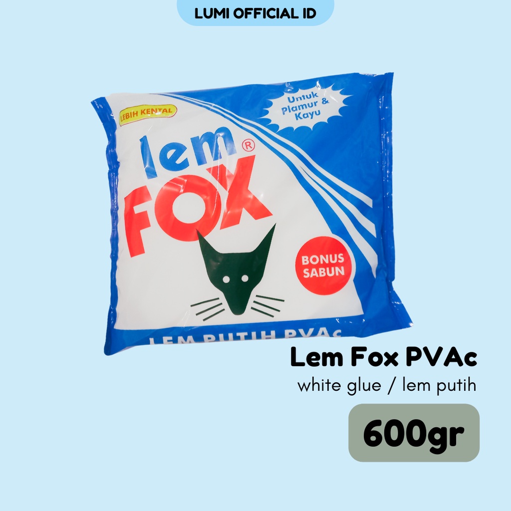 Jual LEM FOX 600GR BIRU PVAc LEM PUTIH LEBIH KENTAL LEBIH MURAH LEM KAYU WHITE GLUE SLIME LUMI ...