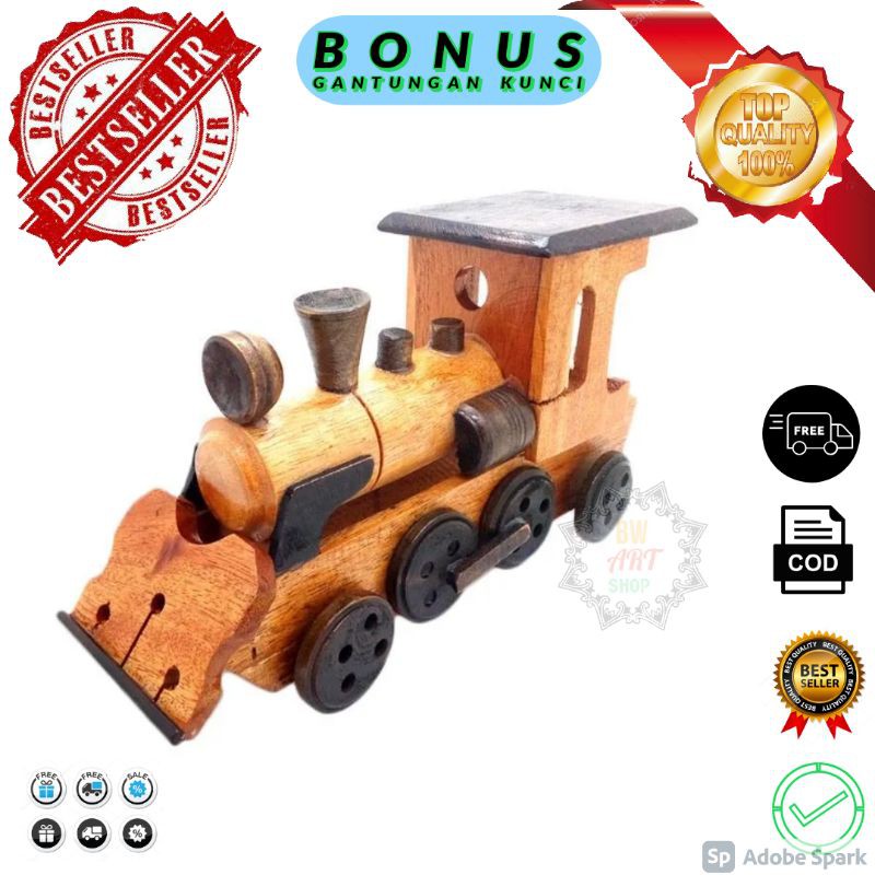 Jual DIECAST MINIATUR KERETA LOKOMOTIF KAYU - UKURAN S MINI 15X5X8CM ...
