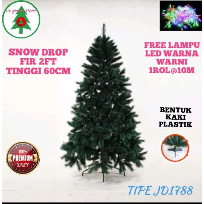 Jual Pohon Natal Murah 60cm/2 feet SNOW DROP FIR TREE | Shopee Indonesia