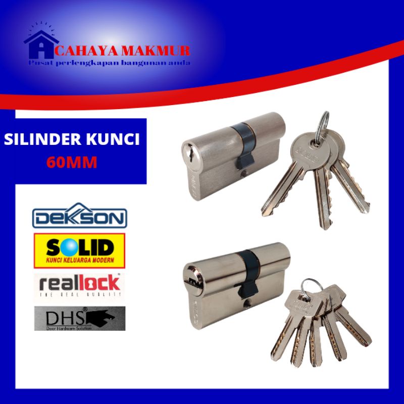 Jual SILINDER CYLINDER ANAK KUNCI PINTU RUMAH BESAR GESER SET DEKSON SOLID 40MM | Shopee Indonesia