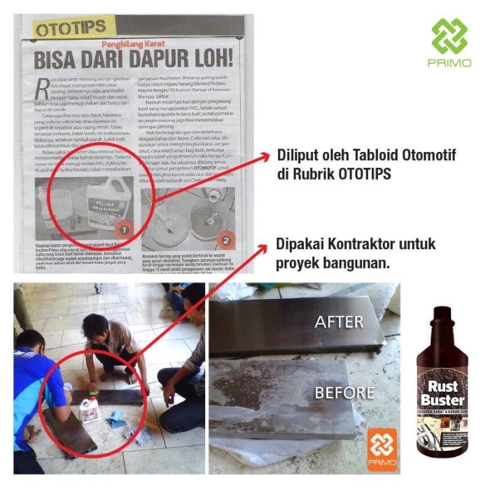 Jual Pembersih Karat / Semen Primo Rust Buster 500Ml | Shopee Indonesia