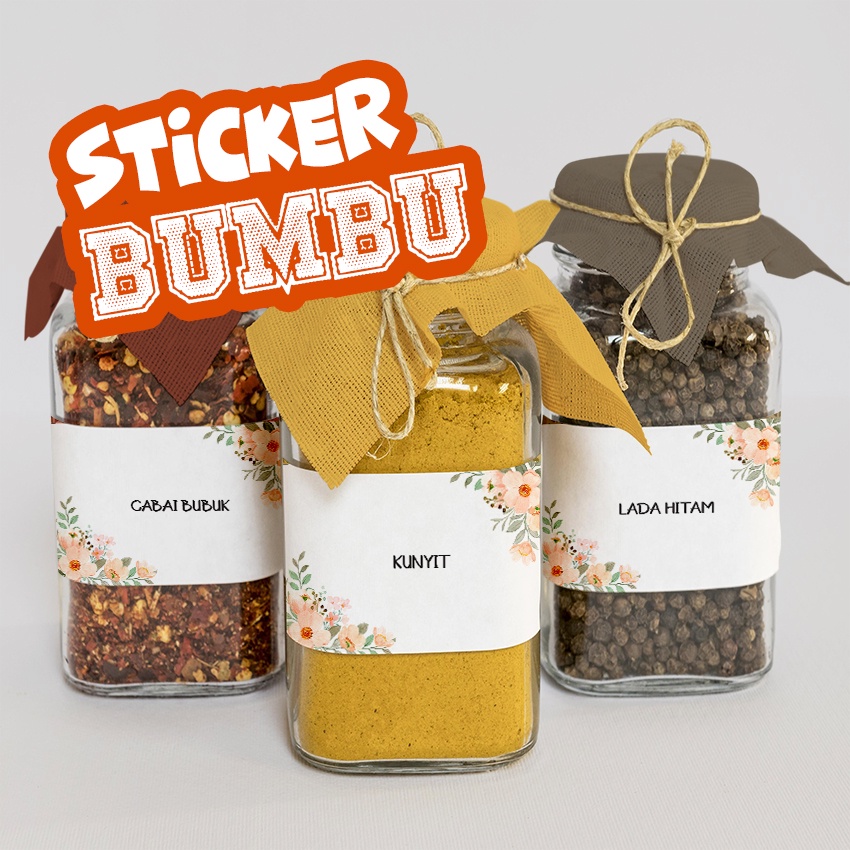 Jual Sticker bumbu dapur | stiker bumbu | stiker gula | sticker 085 ...